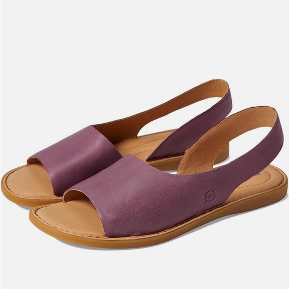 Born | Shoes | Brn Inlet Sling Leather Sandals Size 8 Plum Purple New ...